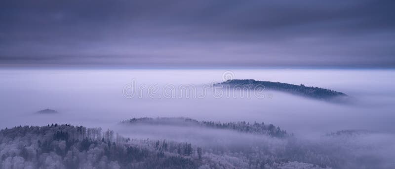 Mountain Peaks Rise Out of Fog during Inversion Weather in Black Forest ...