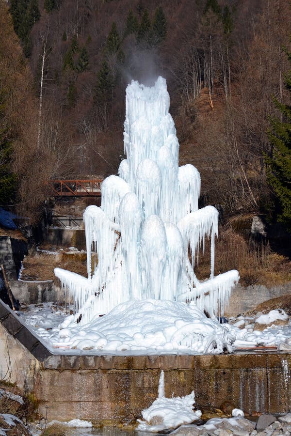 Frozen fountain stock photo. Image of winter, snow, mountains - 57693276