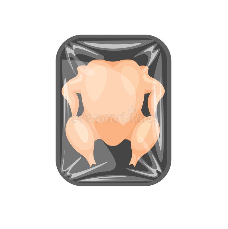 Frozen or Fresh Whole Chicken in Polyethylene Pack Stock Vector ...