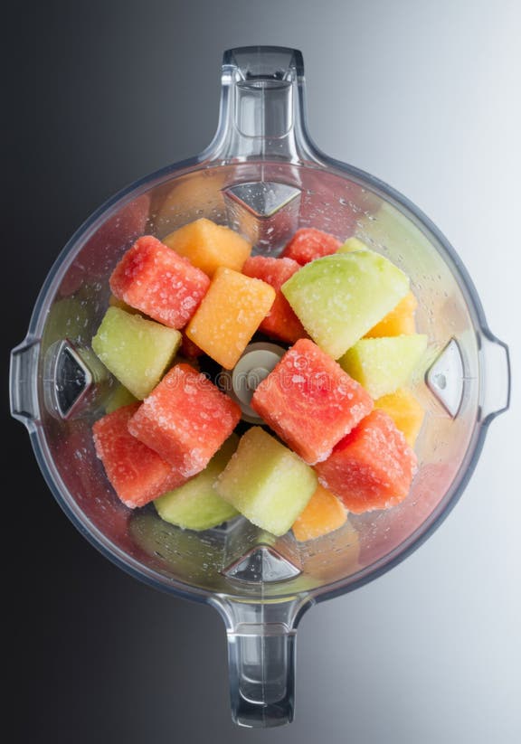 Frozen Fruit Blend in Blender Stock Illustration - Illustration of ...