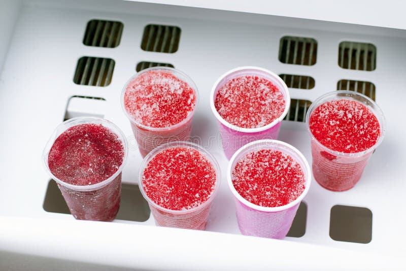 Frozen Fruit Puree in the Freezer Stock Photo - Image of frozen ...