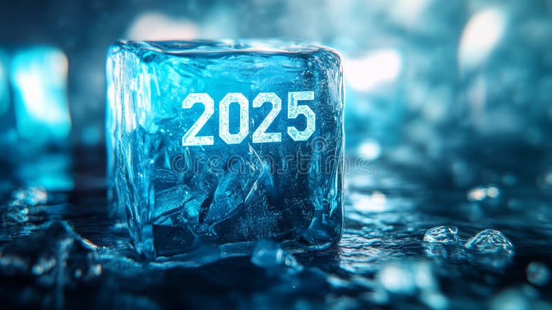 Frozen Future 2025 Ice Cube Year 2025 Frozen Time Future Prospects Cold ...