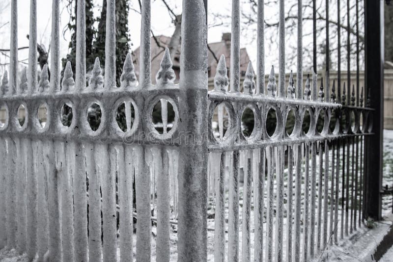 The frozen gate stock image. Image of creating, icicle - 210767887