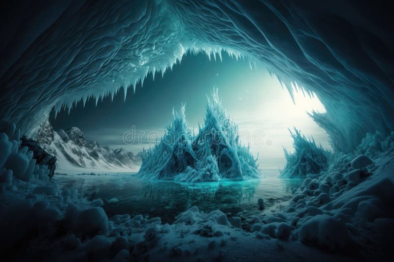 Frozen Giants of the Sea. AI Generated Stock Illustration ...
