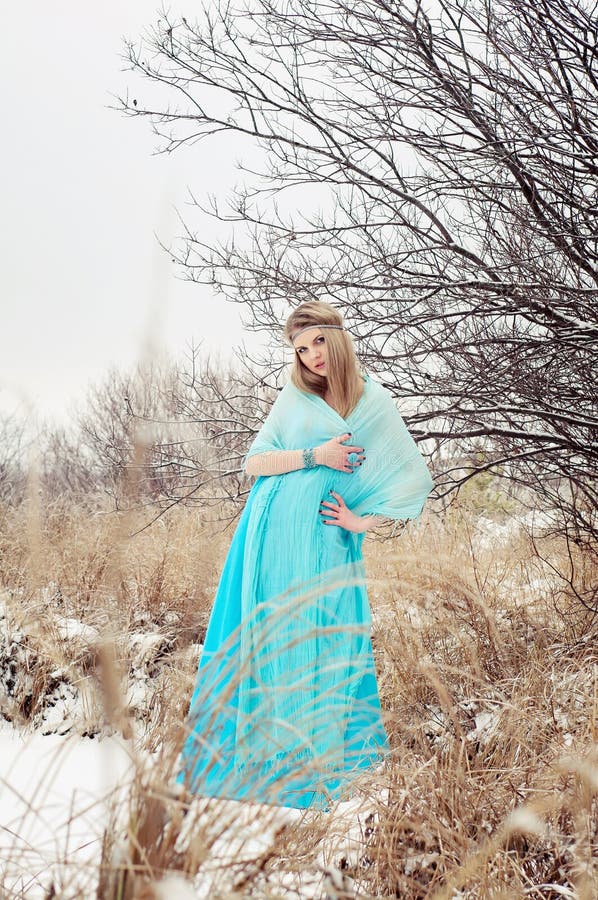 Frozen girl stock image. Image of young, dress, outdoor - 22432441