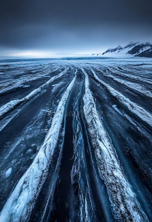 Frozen Glacier River Aerial View- Stunning Ice High Quality Image Stock ...