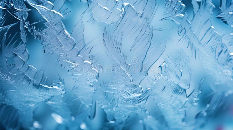 Frozen Glass Texture with Ice Coating and Crystal Patterns Stock ...