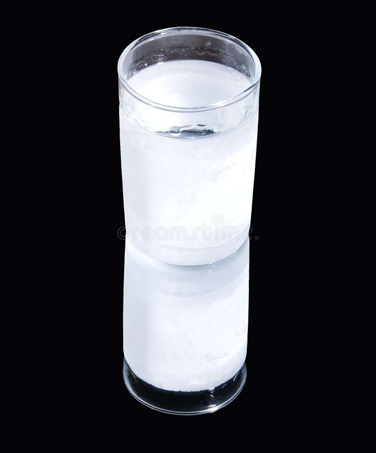 The Frozen Glass with Vodka on a Mirror Table Stock Image - Image of ...