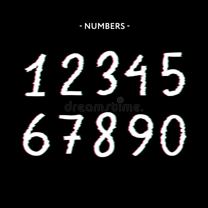 Frozen Glitch Screen Distortion Vector Numbers Effect Stock ...