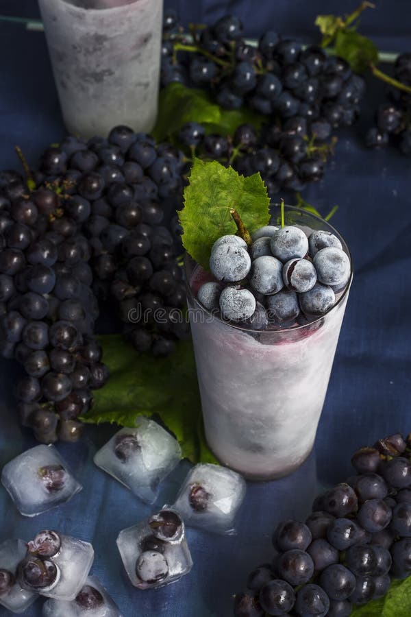Frozen grapes with ice stock image. Image of healthy - 77753895