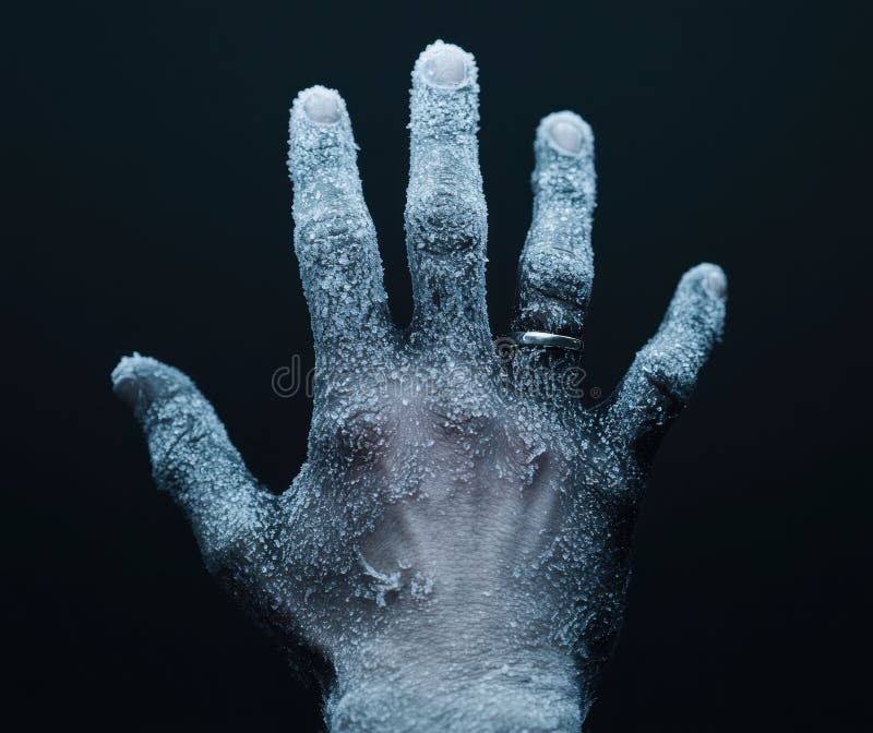 Frozen Hand with Ring in Winter Stock Illustration - Illustration of ...