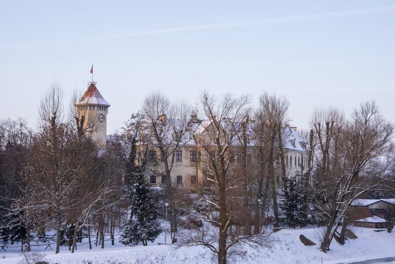 Frozen Harbor and River Covered with Ice and Floes in Winter Sunny ...