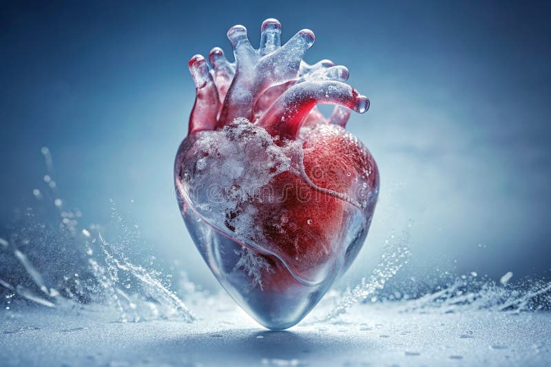 Frozen Heart Made of Ice Anatomically Correct Ice Heart Generated Art ...
