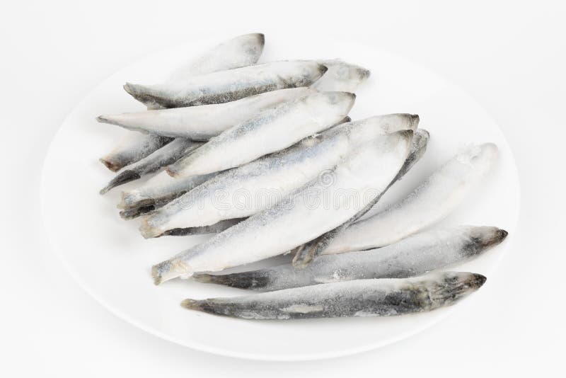 Frozen Herring on a Plate, Healthy Seafood Stock Image - Image of ...
