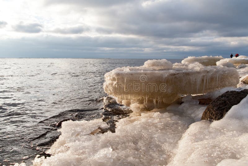 Frozen Ice Blocks in the Sea Stock Image - Image of baltic, latvia ...