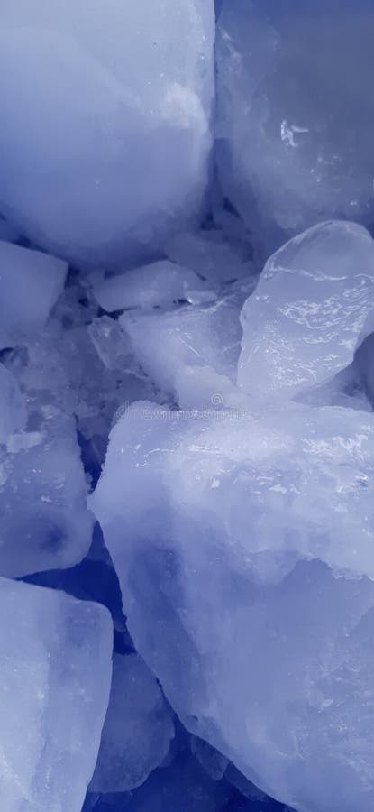 Texture of Frozen Ice Cubes in a Blue Container Stock Image - Image of ...
