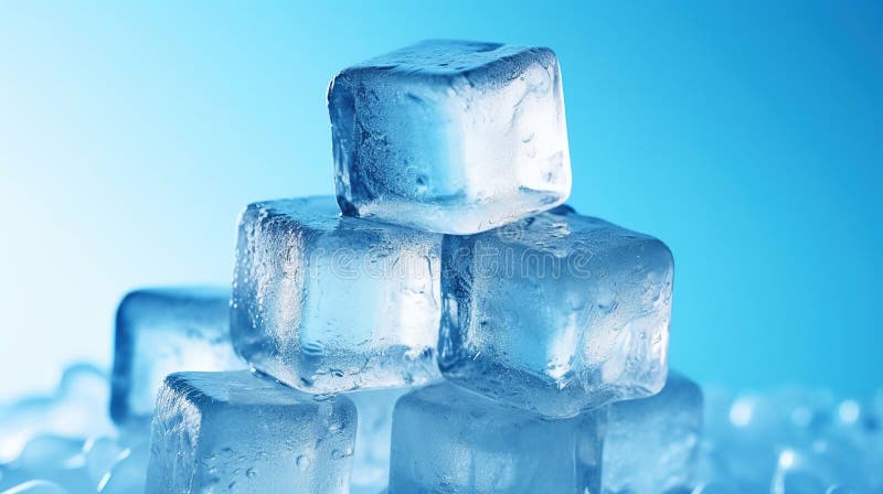 Frozen Ice Cubes in an Ice Cube Maker Ice Box with a Layer of Hoarfrost ...