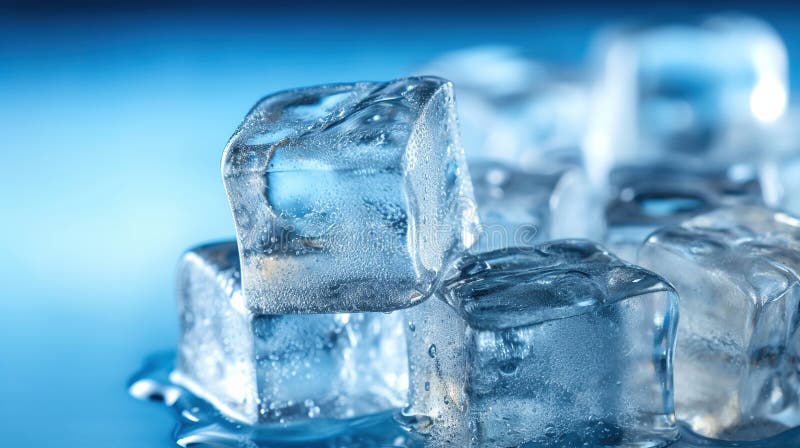 Frozen Ice Cubes in an Ice Cube Maker Ice Box with a Layer of Hoarfrost ...