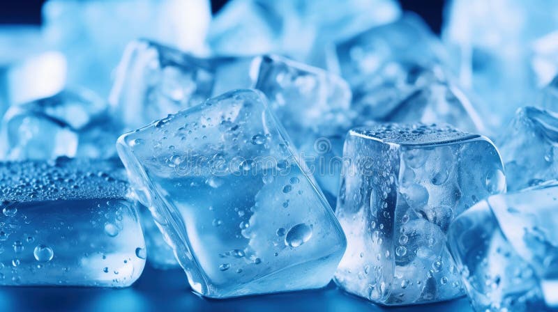 Frozen Ice Cubes in an Ice Cube Maker Ice Box with a Layer of Hoarfrost ...