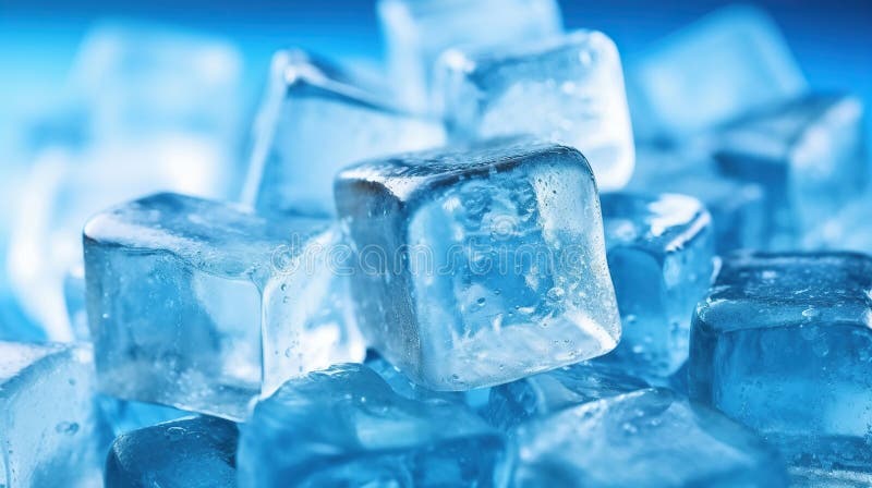 Frozen Ice Cubes in an Ice Cube Maker Ice Box with a Layer of Hoarfrost ...