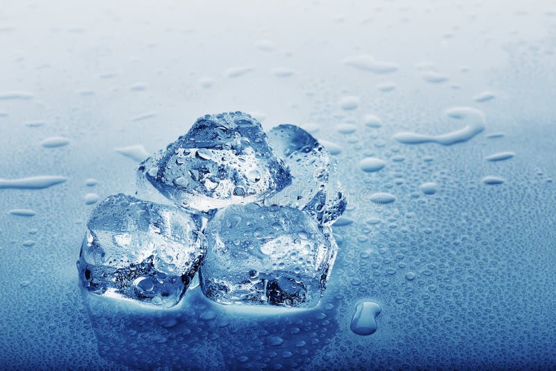 Frozen Ice Cubes in Drops on the Table Stock Photo - Image of frost ...