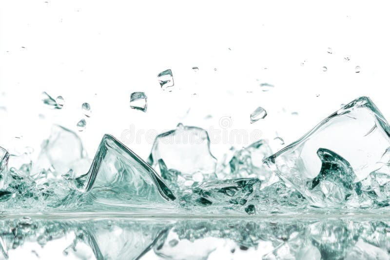 Frozen Ice Cubes Falling into a Pool or Lake, Perfect for Summer and ...