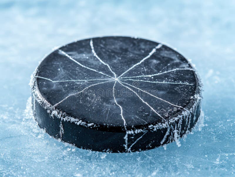 Frozen Ice Disc on a Winter Lake Stock Illustration - Illustration of ...