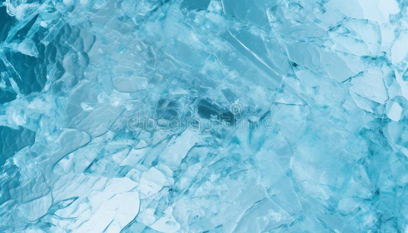 Frozen Ice Floe Floating on Turquoise Colored Water Surface Generated ...