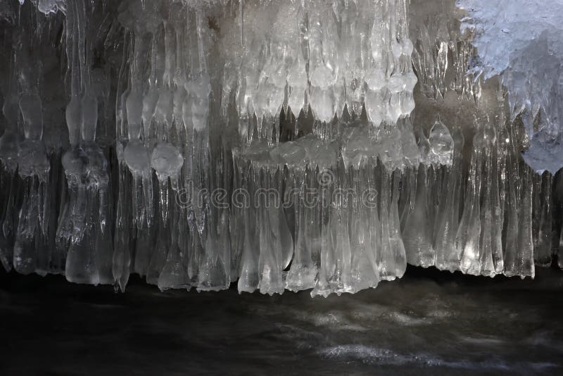 Frozen Ice Formations on a Winter Stream, Germany Stock Photo - Image ...