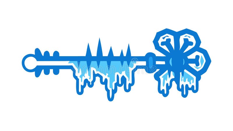 Frozen Ice Key, Unlocking Cold Mysteries and Winter Secrets, Vector ...