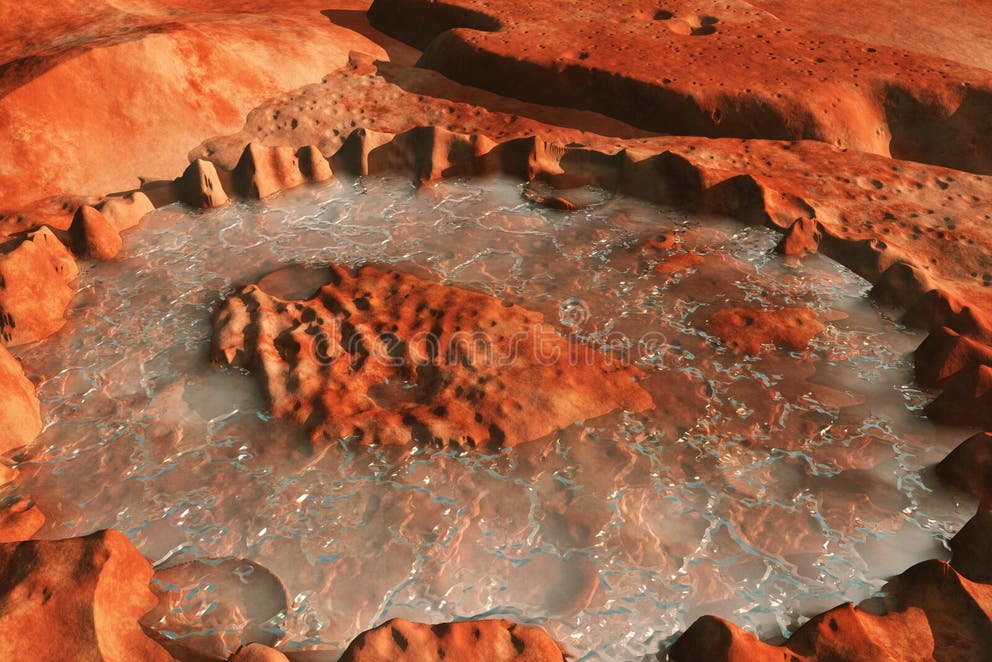 Frozen ice on Mars stock illustration. Illustration of cracks - 10544796