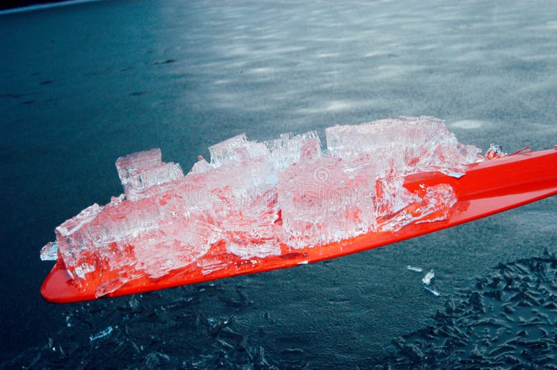 Frozen ice on a paddle stock image. Image of weather - 181968469