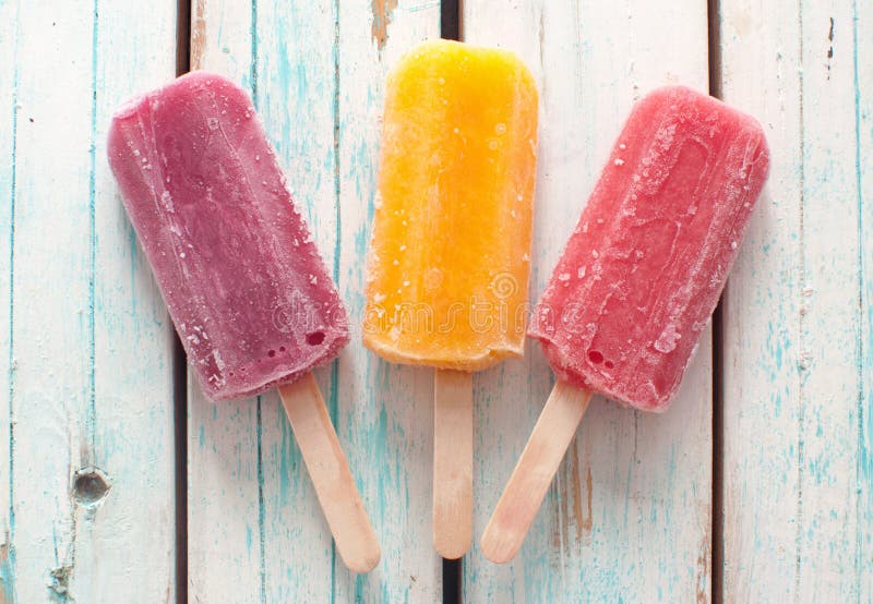 Frozen ice popsicles stock image. Image of wood, treat - 118257369