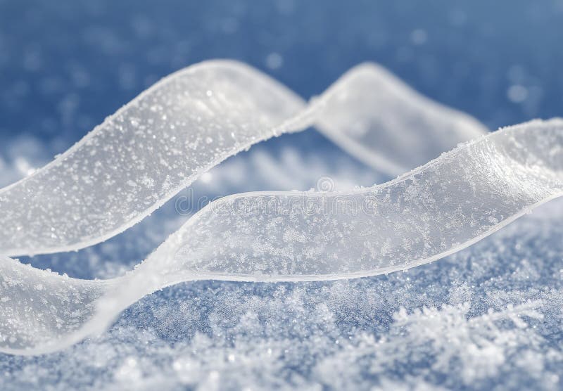 Frozen Ice Ribbons Abstract Winter Background High Quality Image Stock ...