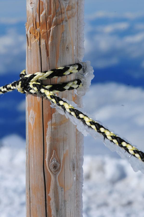 Frozen ice in rope stock image. Image of freeze, wood - 34272045