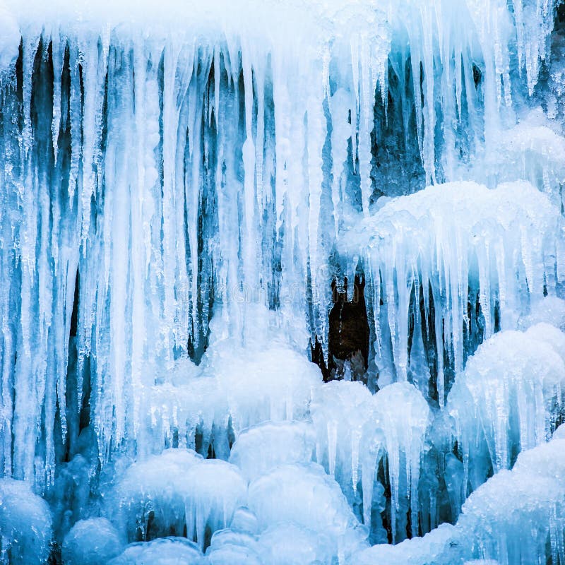 Frozen ice waterfall stock photo. Image of river, creek - 56280156