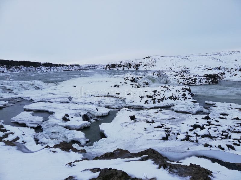 A Frozen Icelandic Steppe at Dawn in Autumn Stock Image - Image of ...