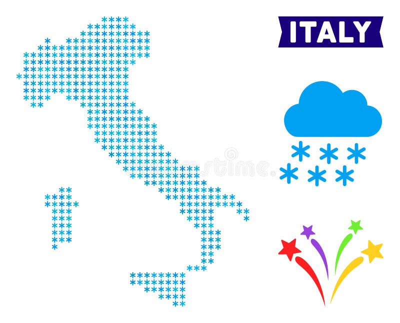 Frozen Italy Map stock vector. Illustration of mosaic - 122554177