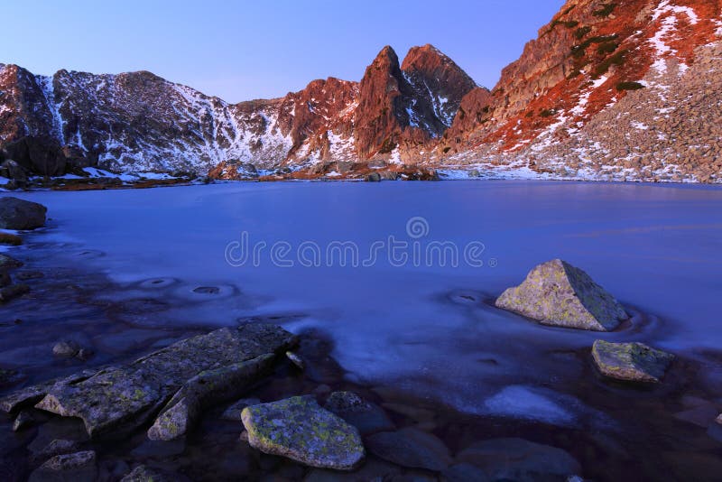 Frozen lake stock photo. Image of color, peace, retezat - 11586236