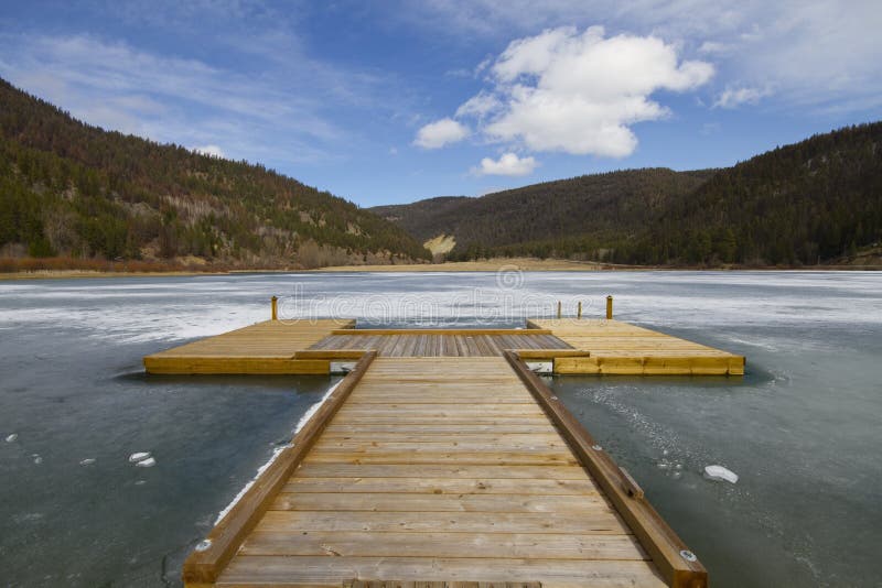 Frozen lake stock image. Image of lake, blue, small, wood - 15151153