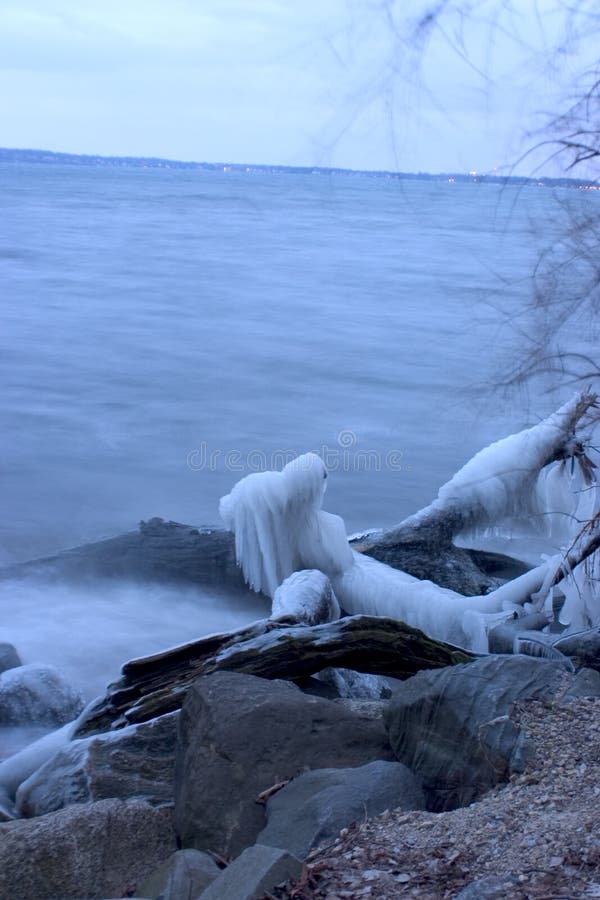 Frozen lake stock image. Image of shore, frozen, river, seasonal - 93529