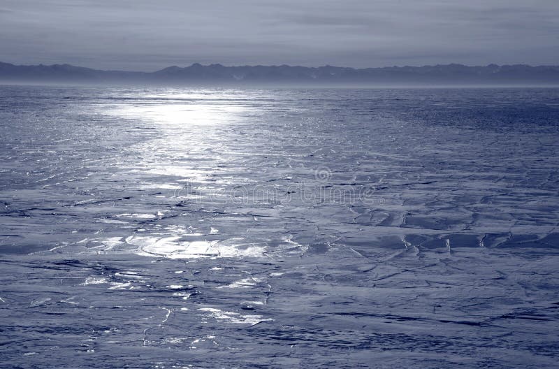 Frozen Lake Baikal stock image. Image of hoar, covered - 12718569