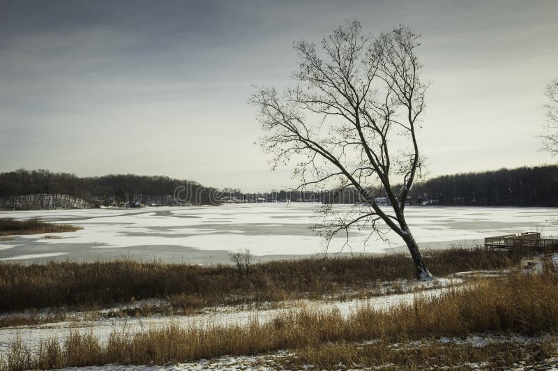 Frozen Lake in Canton Ohio stock photo. Image of ohio - 42284504