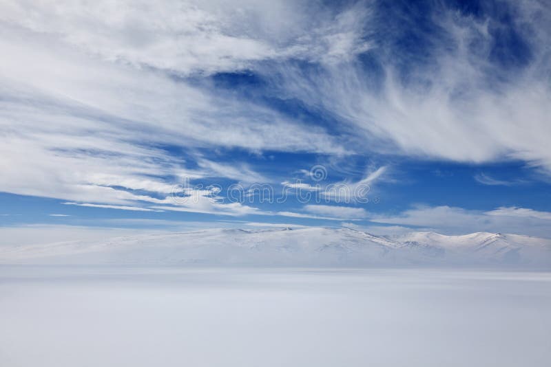 Frozen Lake Cildir, Kars, Turkey Stock Photo - Image of cildir, turkey ...
