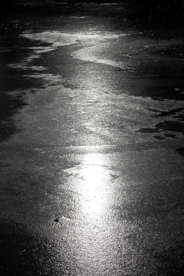 Frozen Lake, Ground of Ice and Sunshine Reflection. Beautiful Natural ...