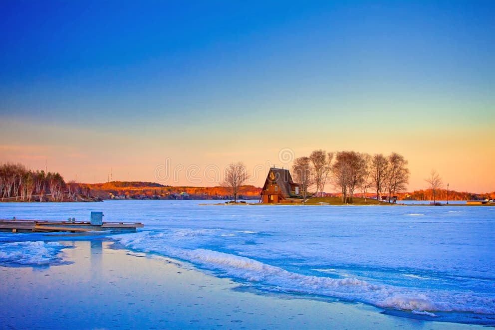 Frozen lake stock image. Image of lake, season, toronto - 30656639