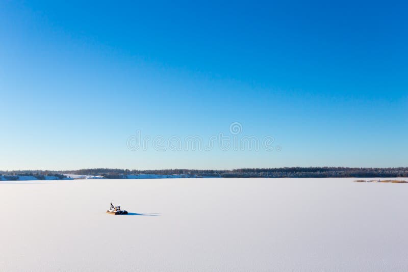 Frozen Lake with Ice and Snow Stock Image - Image of pond, ship: 36888757