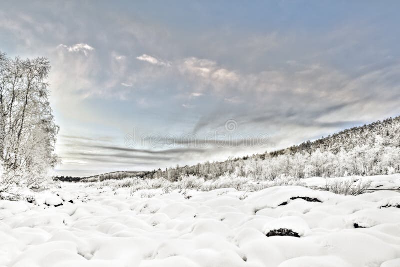 Frozen Lake in Inari, Finland Stock Image - Image of beautiful ...