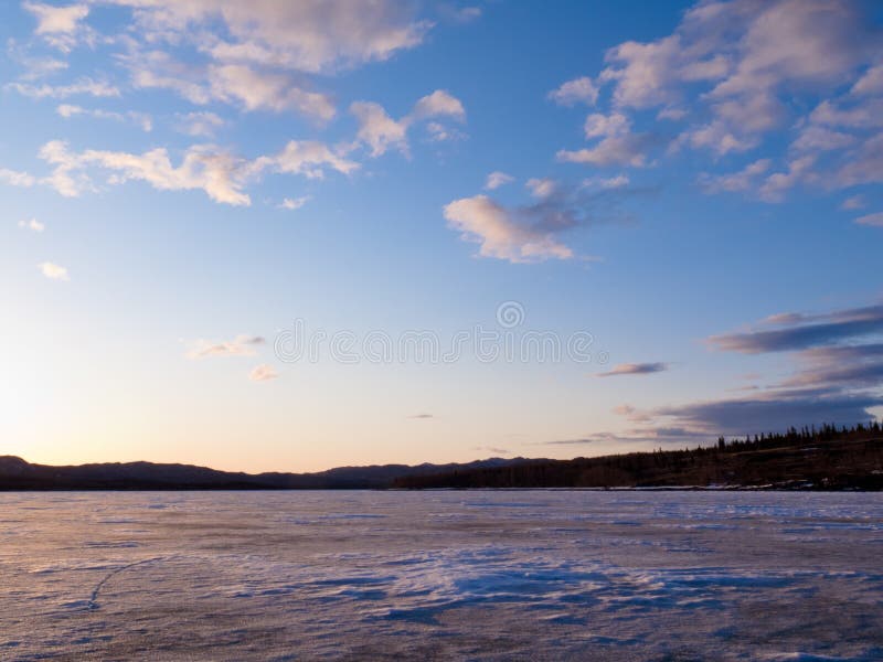 Frozen Lake Laberge, Yukon, Canada Stock Image - Image of natural ...