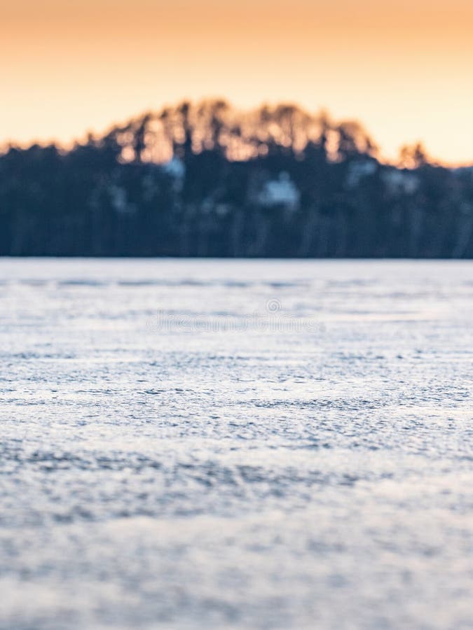 Frozen Lake Surface Sunset Rays Shiny Cold Ice Structure Stock Photos ...